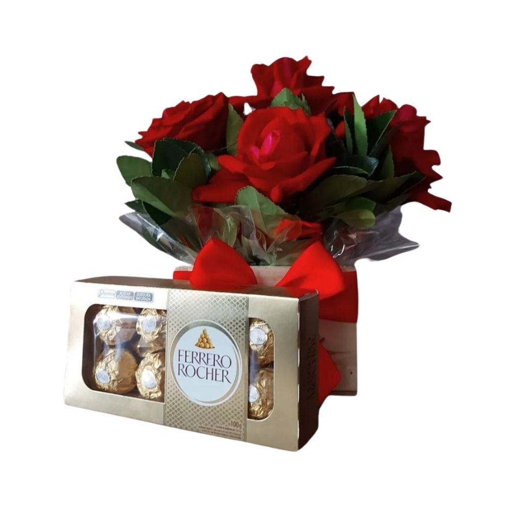 Box Red Roses Ferrero Rocher - Floricultura Flor de Liz | Floricultura ...
